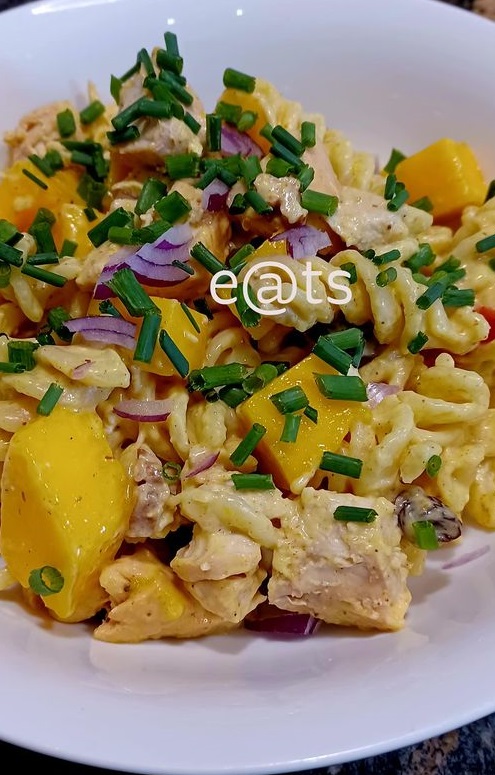 CORONATION CHCKEN PASTA SALAD WITH MANGO - Your Recipe Blog